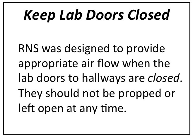 RNS Building Safety Policies – Laboratory Safety